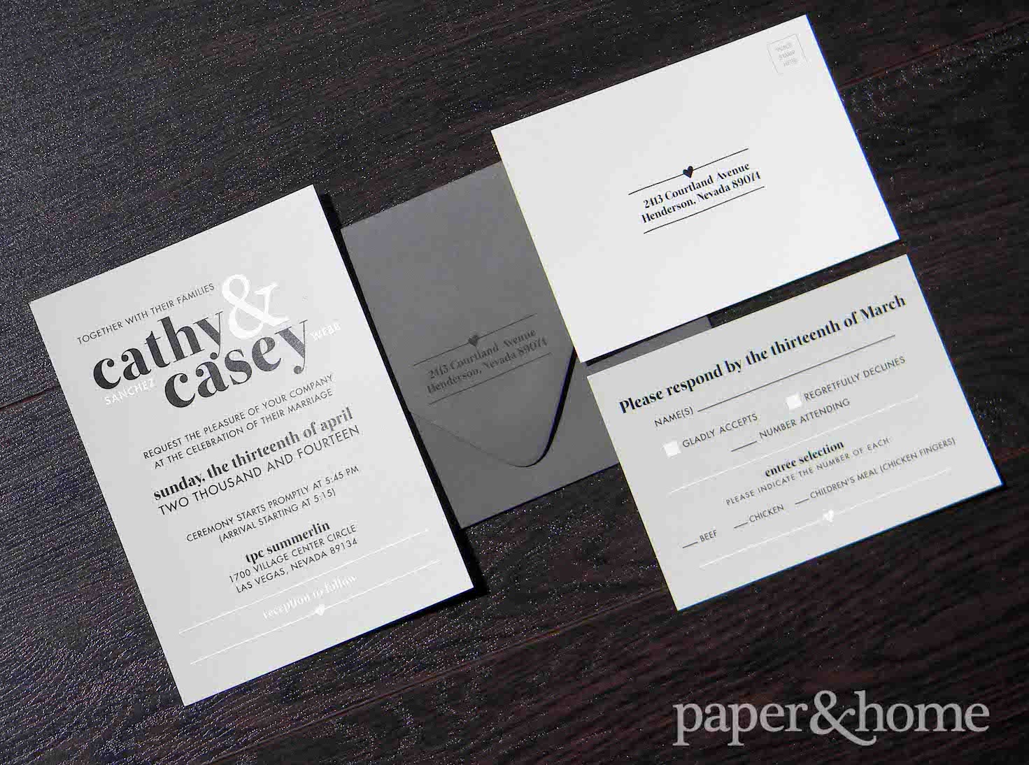 Modern Wedding Stationery: Cathy and Casey – Paper & Home